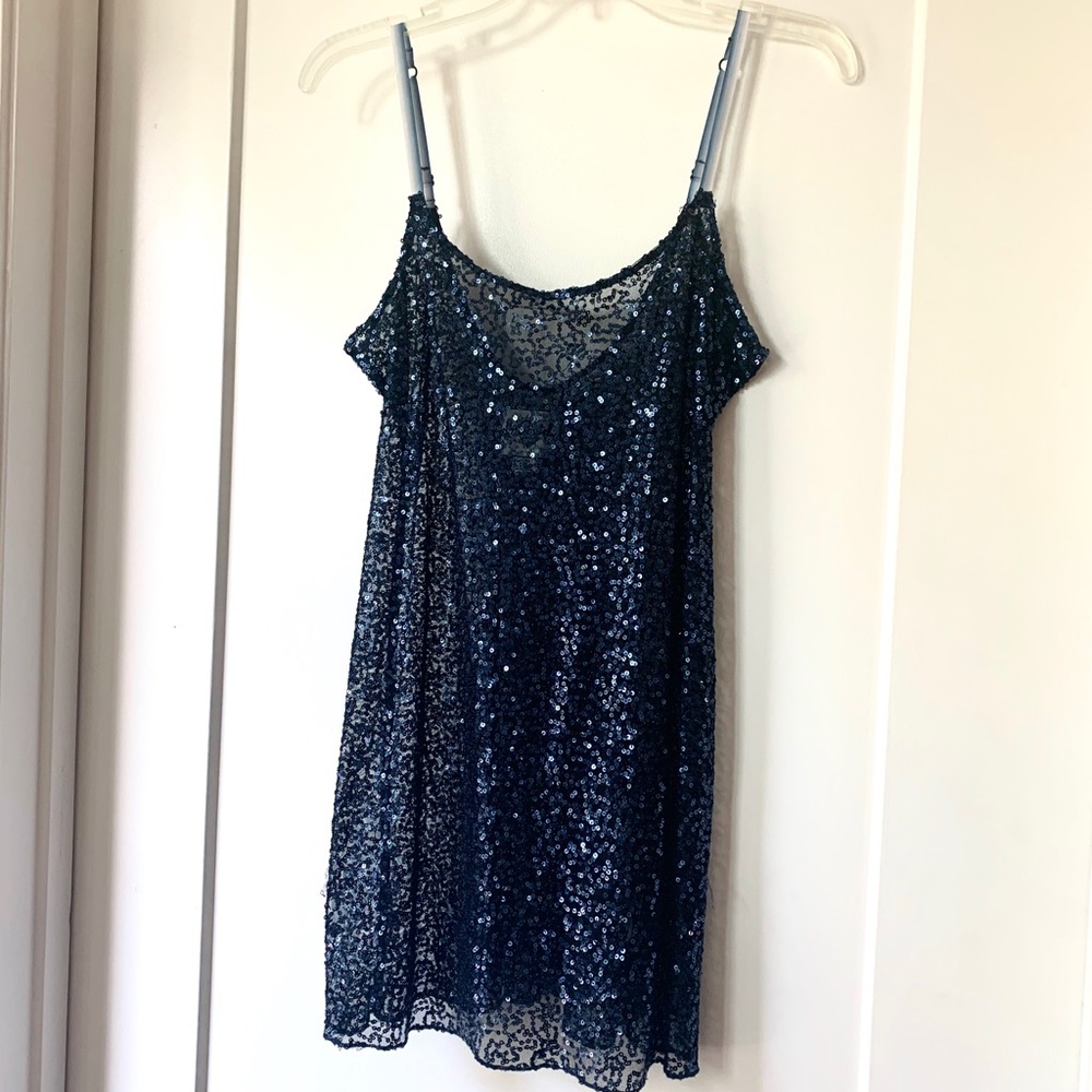 Free People Intimately Navy Blue Sequin Slip Dress - Gem